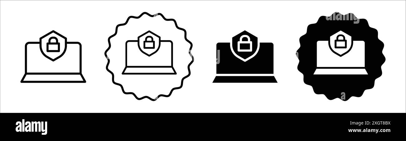 IOT security tools icon logo sign vector outline in black and white color Stock Vector Image ...
