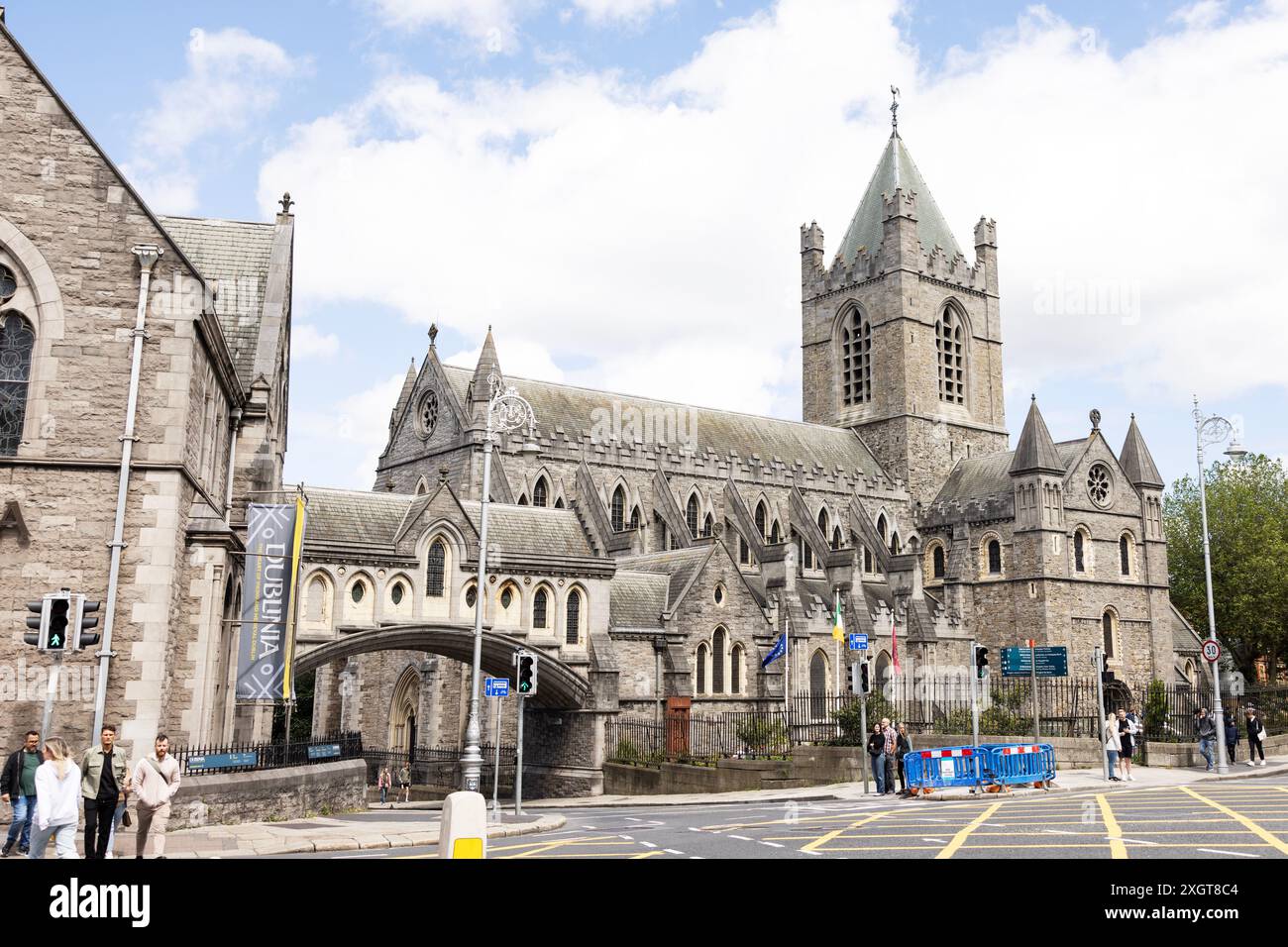 Christ Church Cathedral and Dublinia museum in Dublin, Ireland, as ...