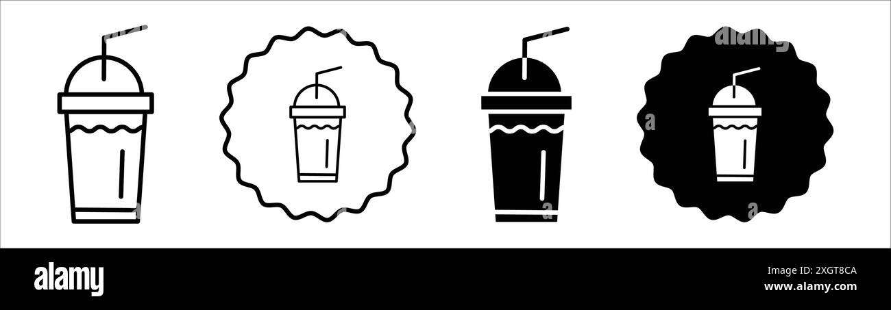 Frappe icon logo sign vector outline in black and white color Stock ...
