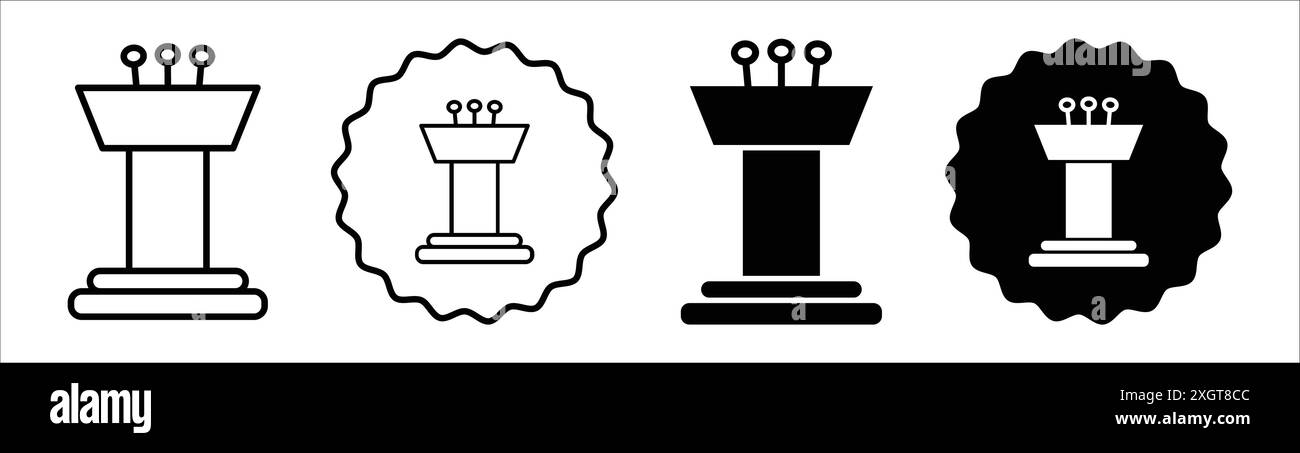 Lectern icon logo sign vector outline in black and white color Stock ...