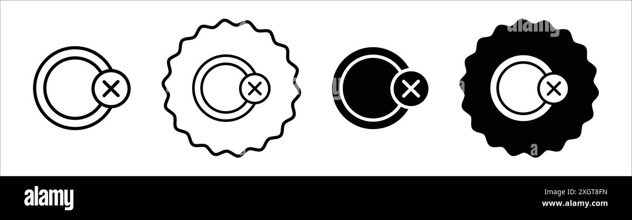 Ignore icon logo sign vector outline in black and white color Stock ...