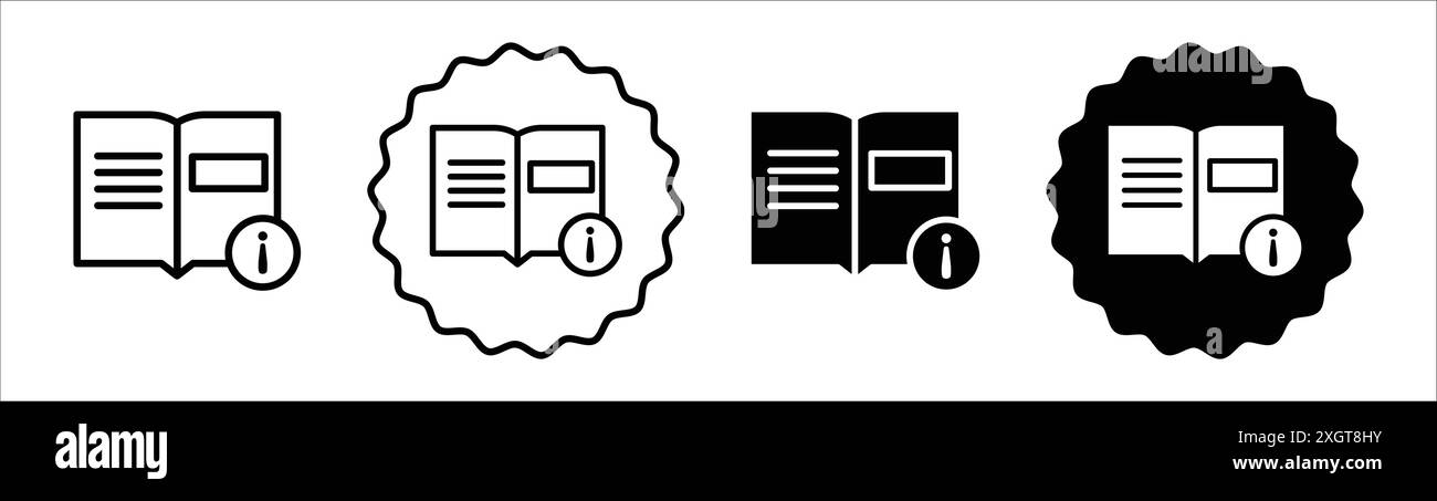 Instruction icon logo sign vector outline in black and white color ...