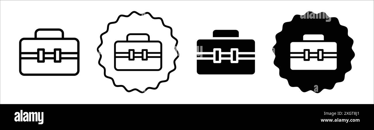 Makeup box icon logo sign vector outline in black and white color Stock ...