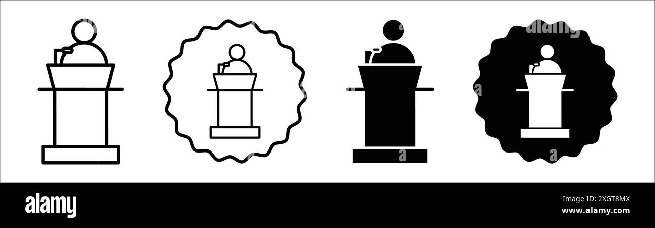 Keynote presentation icon logo sign vector outline in black and white ...