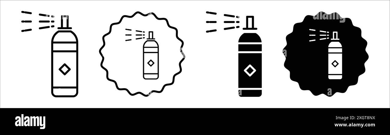 Paint aerosol can icon logo sign vector outline in black and white ...