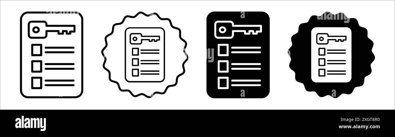 Key takeaway icon logo sign vector outline in black and white color ...