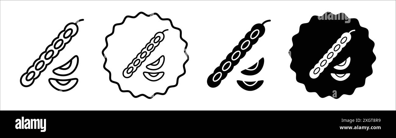 Legume icon logo sign vector outline in black and white color Stock ...