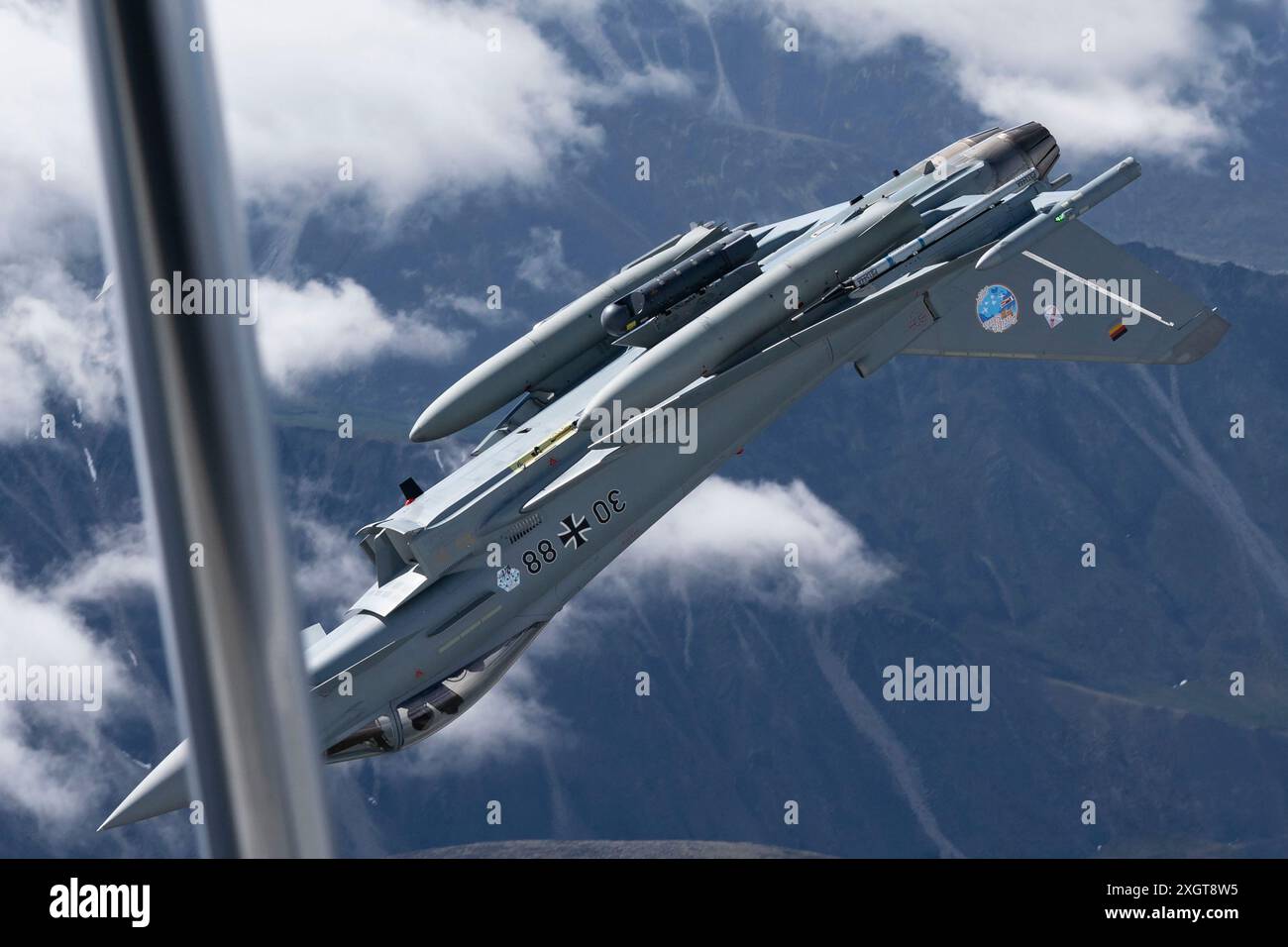 A German Air Force Eurofighter Typhoon flies over Alaska during ...