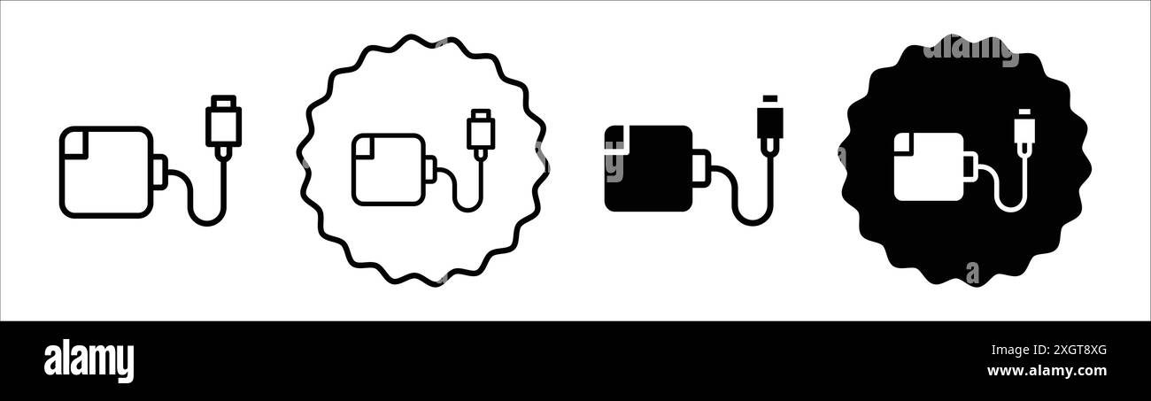 Magsafe icon logo sign vector outline in black and white color Stock ...