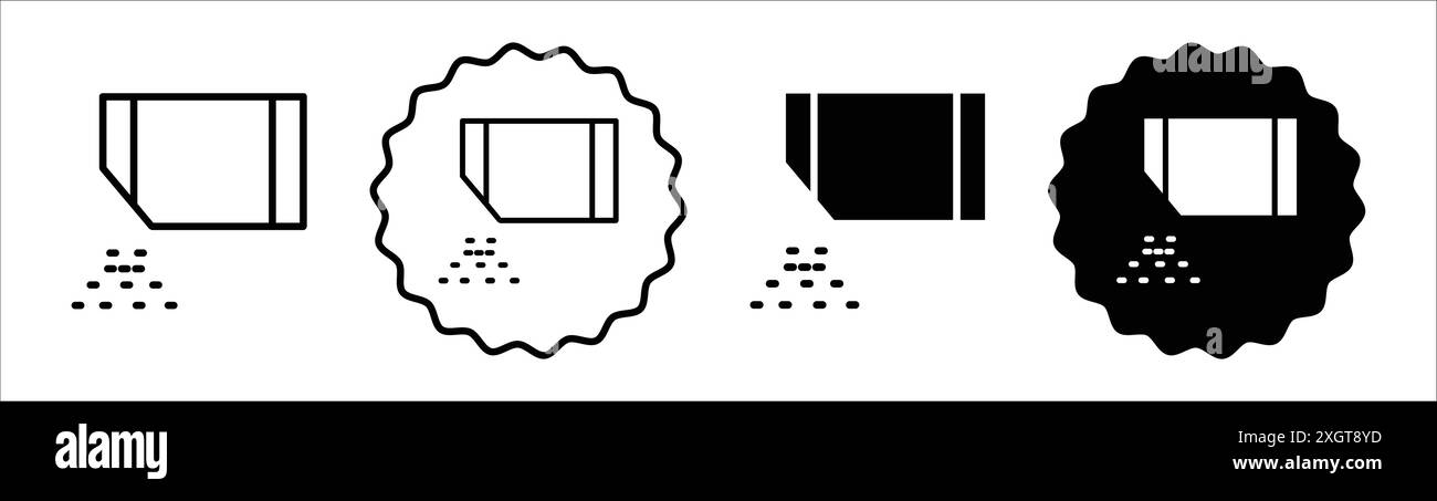 Packet soluble powder icon logo sign vector outline in black and white ...