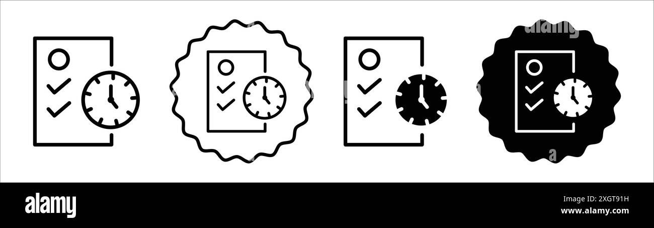 Long term planning icon logo sign vector outline in black and white ...