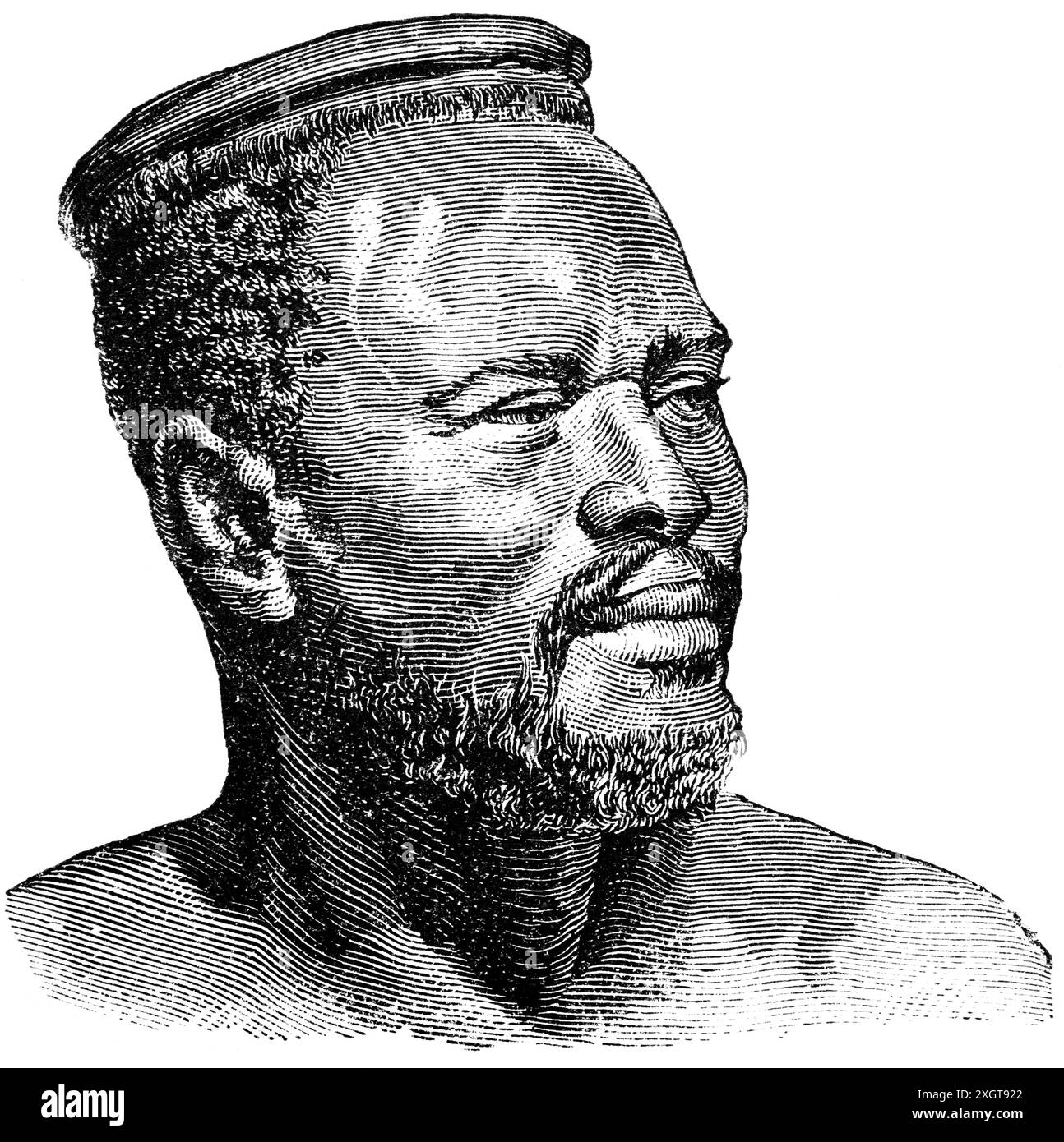 Zulu king and chieftain Ketschwano, taken prisoner and subjected by the ...