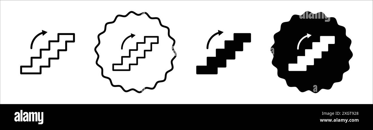 Next steps icon logo sign vector outline in black and white color Stock Vector Image & Art - Alamy