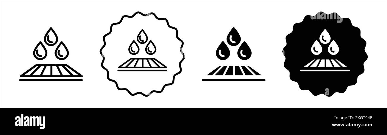 Sewer Drain Icon Logo Sign Vector Outline In Black And White Color