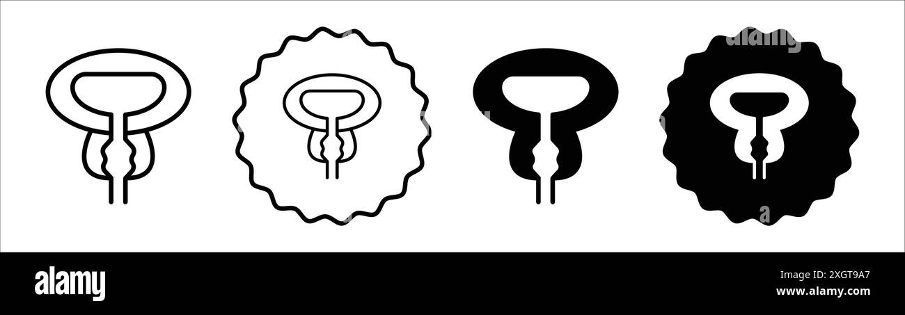 Prostate icon logo sign vector outline in black and white color Stock ...