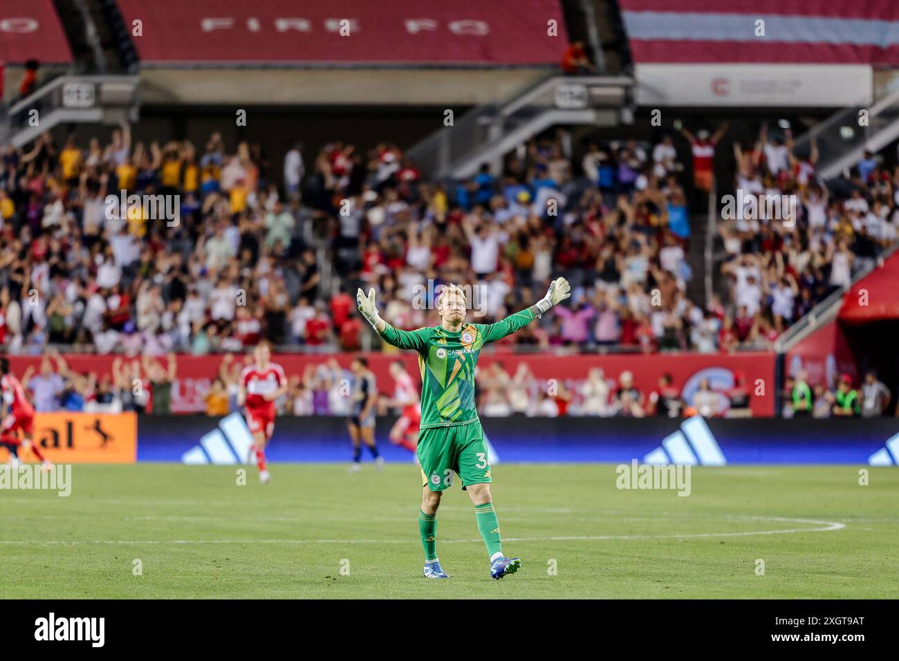 Goalkeeper Chris Brady of Chicago Fire FC celebrates after the Fire ...