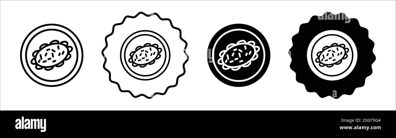 Sea cucumber icon logo sign vector outline in black and white color ...