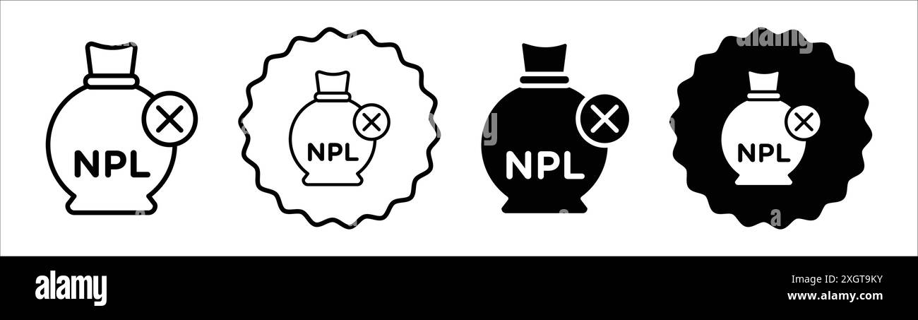 NPL icon logo sign vector outline in black and white color Stock Vector ...