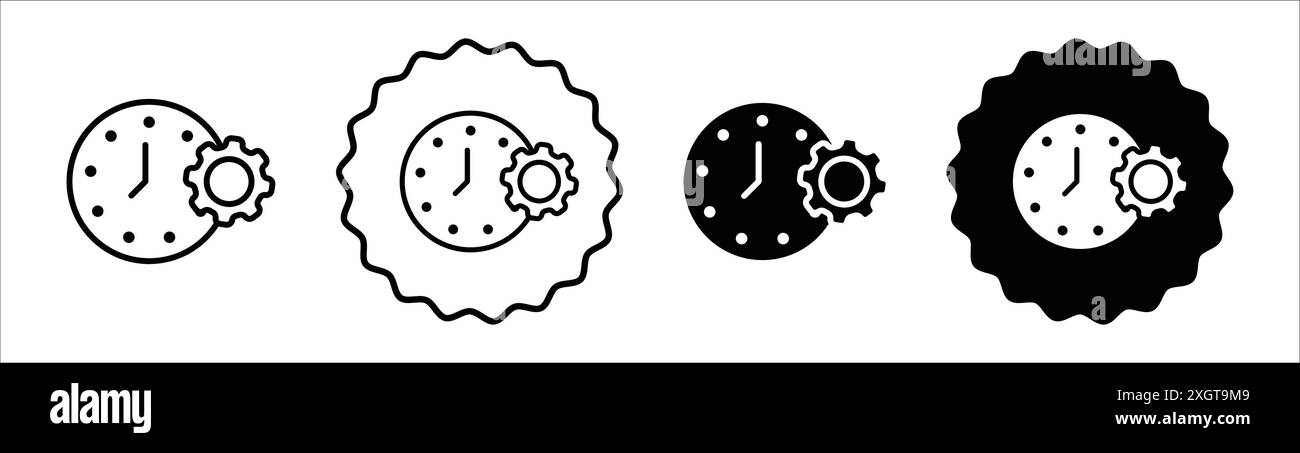 Time frame concept icon logo sign vector outline in black and white ...