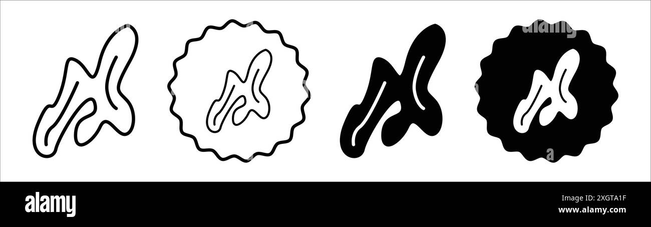 Slime icon logo sign vector outline in black and white color Stock ...