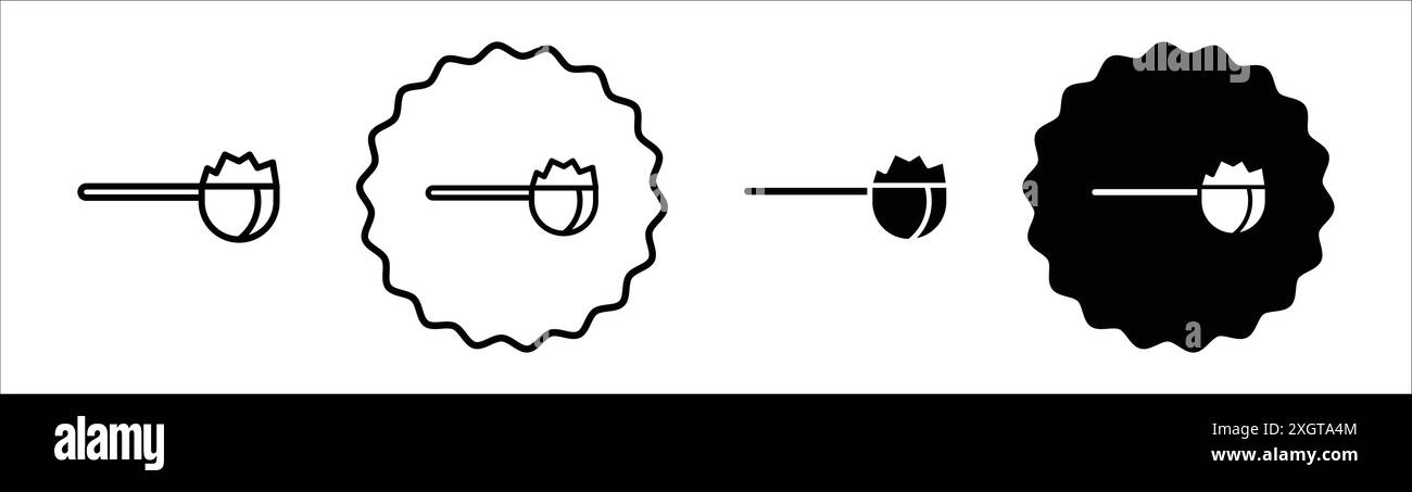 Scoop icon logo sign vector outline in black and white color Stock ...