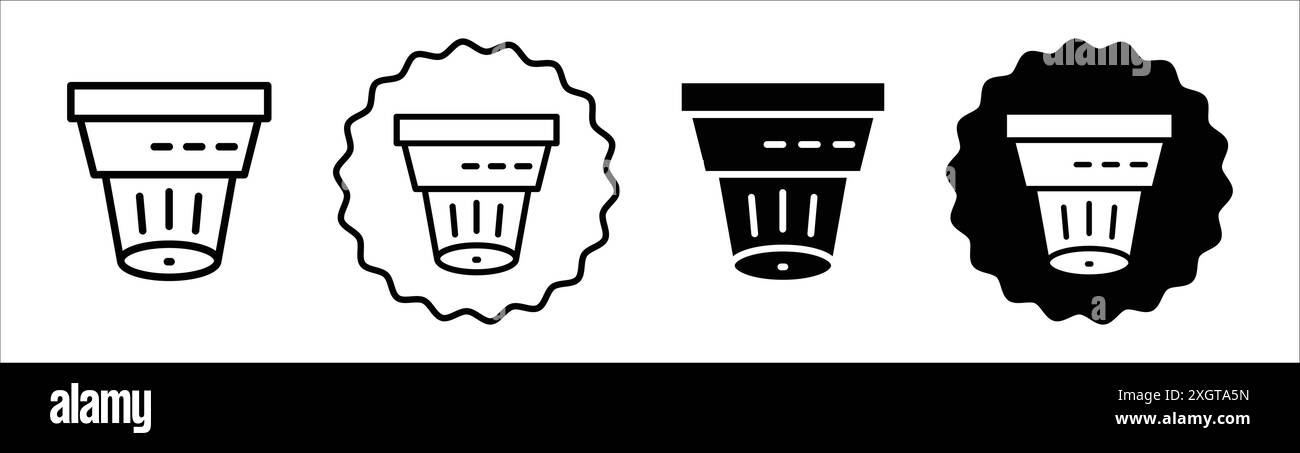 Smoke detector icon logo sign vector outline in black and white color ...