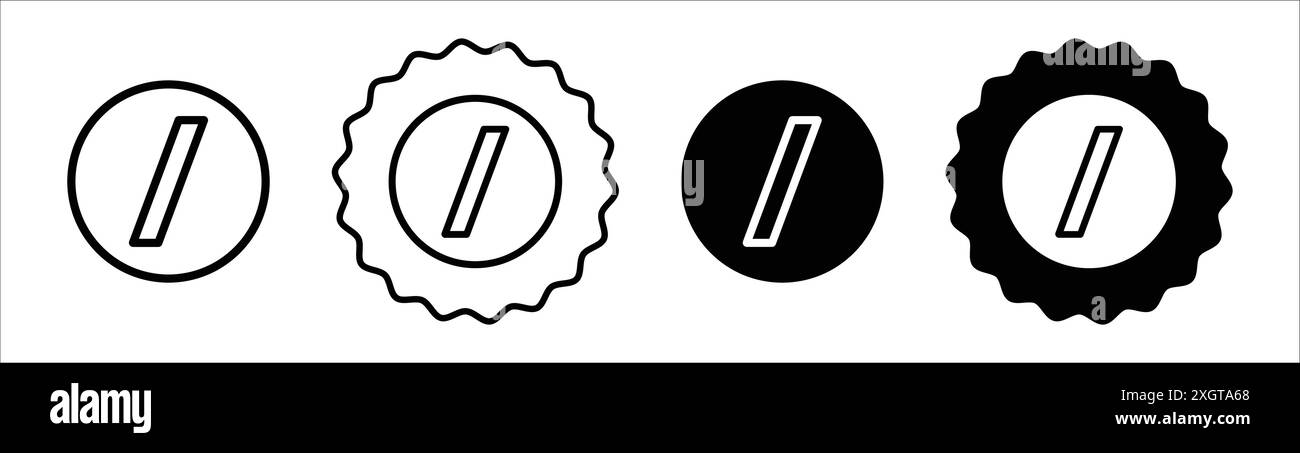 Slash icon logo sign vector outline in black and white color Stock ...