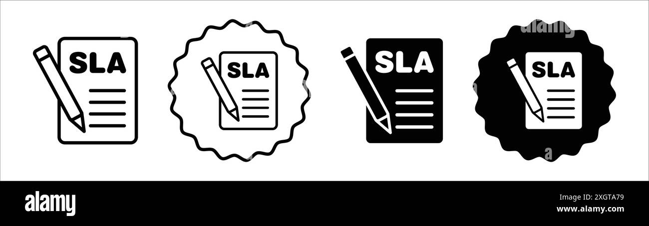 SLA Icon logo sign vector outline in black and white color Stock Vector ...