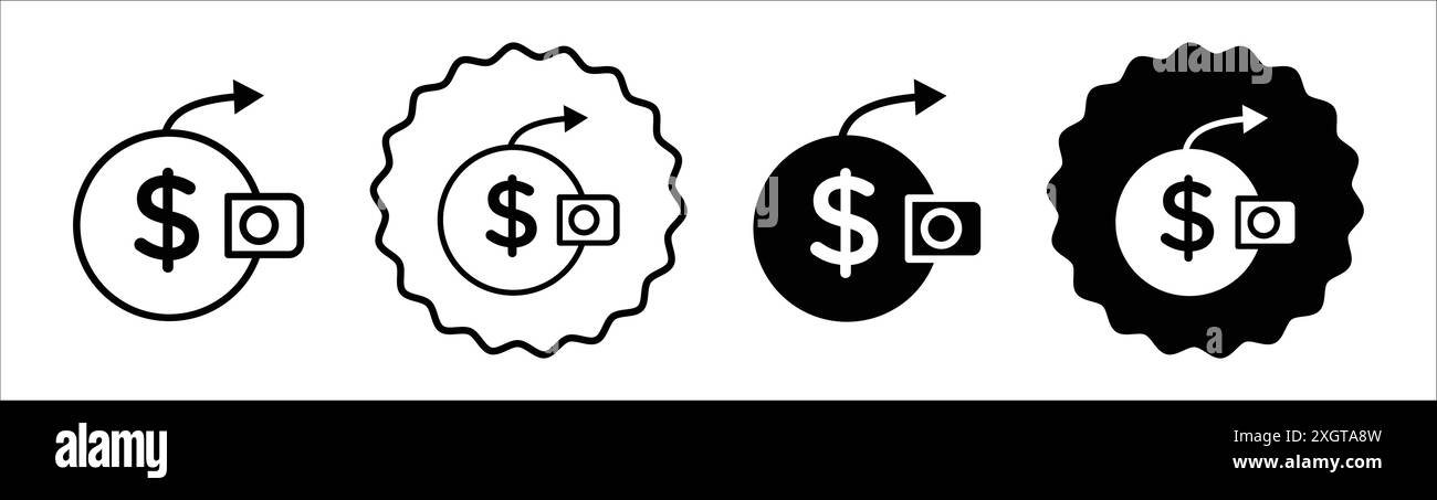 Send money icon logo sign vector outline in black and white color Stock ...