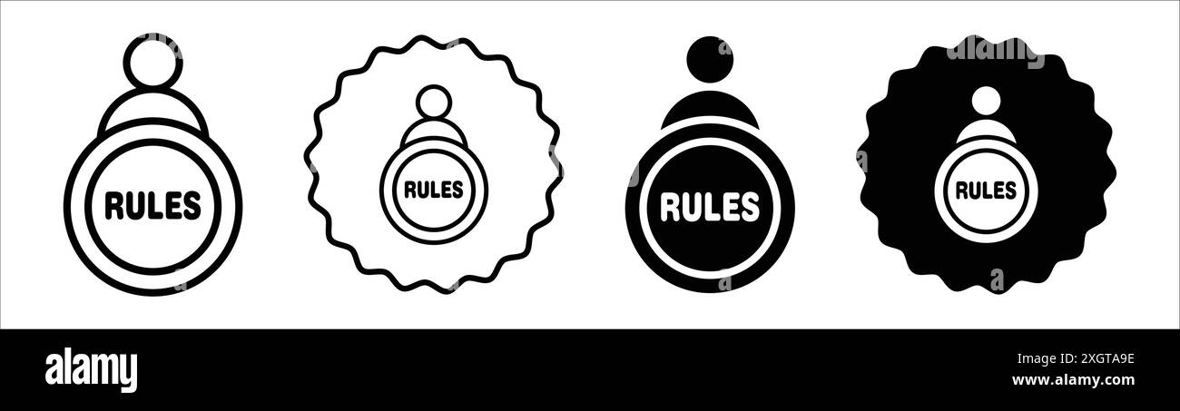 Text rules icon logo sign vector outline in black and white color Stock ...