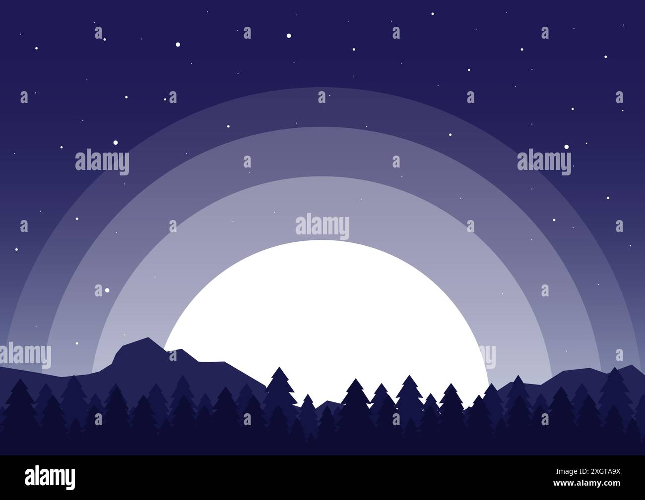 Panorama mountains aesthetic pine Stock Vector Images - Alamy