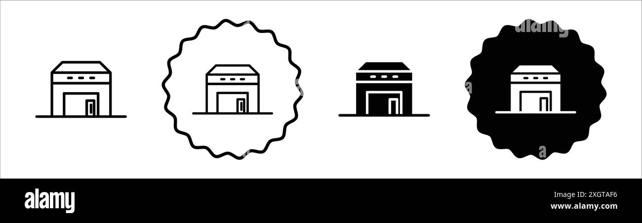 Showroom icon logo sign vector outline in black and white color Stock ...