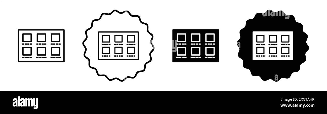 Storyboard icon logo sign vector outline in black and white color Stock ...