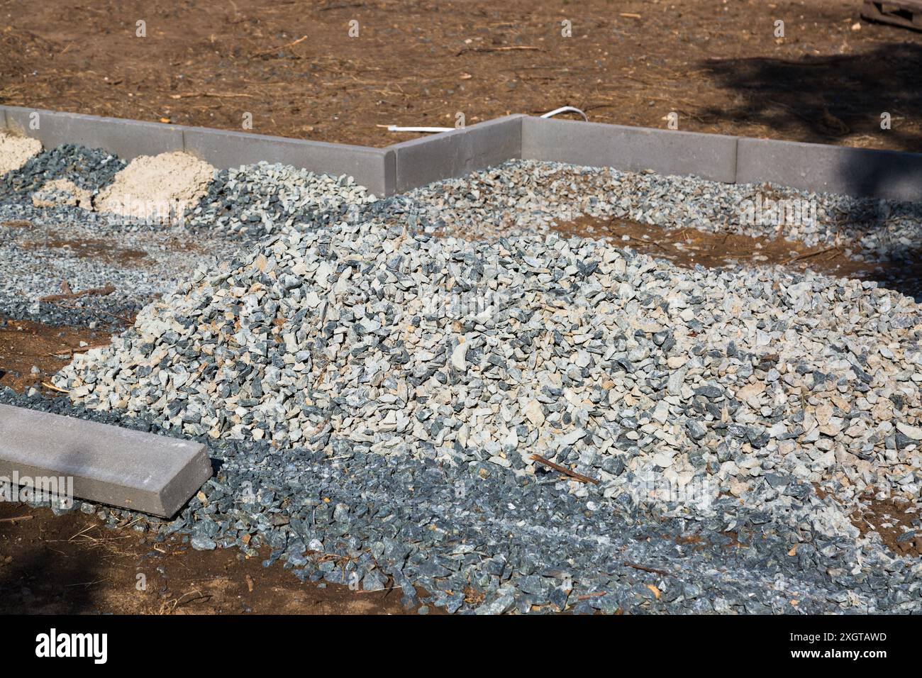 Design and construction of pedestrian sidewalk. Installation and ...