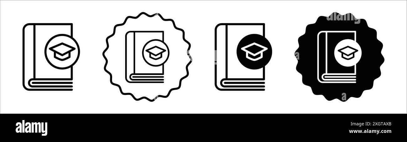 Thesis icon logo sign vector outline in black and white color Stock ...