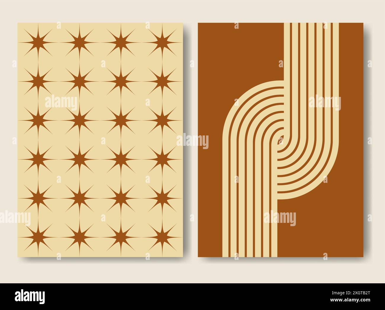 Minimalist aesthetic balancing shapes simple poster. Stripes and stars ...