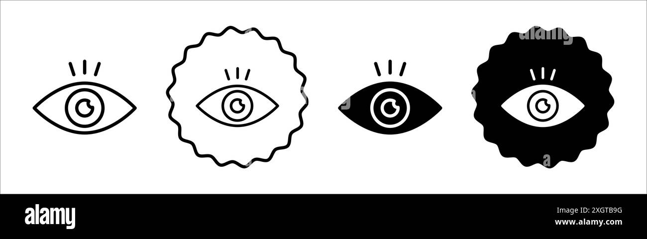 Visible icon logo sign vector outline in black and white color Stock ...