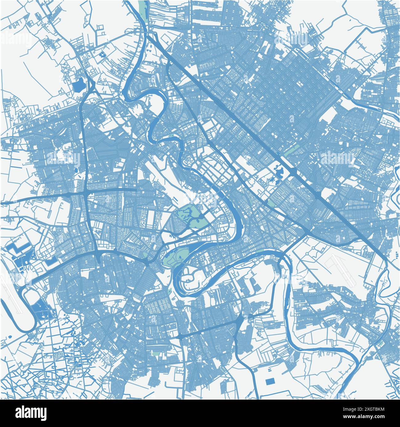 Map of Baghdad in Iraq in blue. Contains layered vector with roads water, parks, etc Stock ...