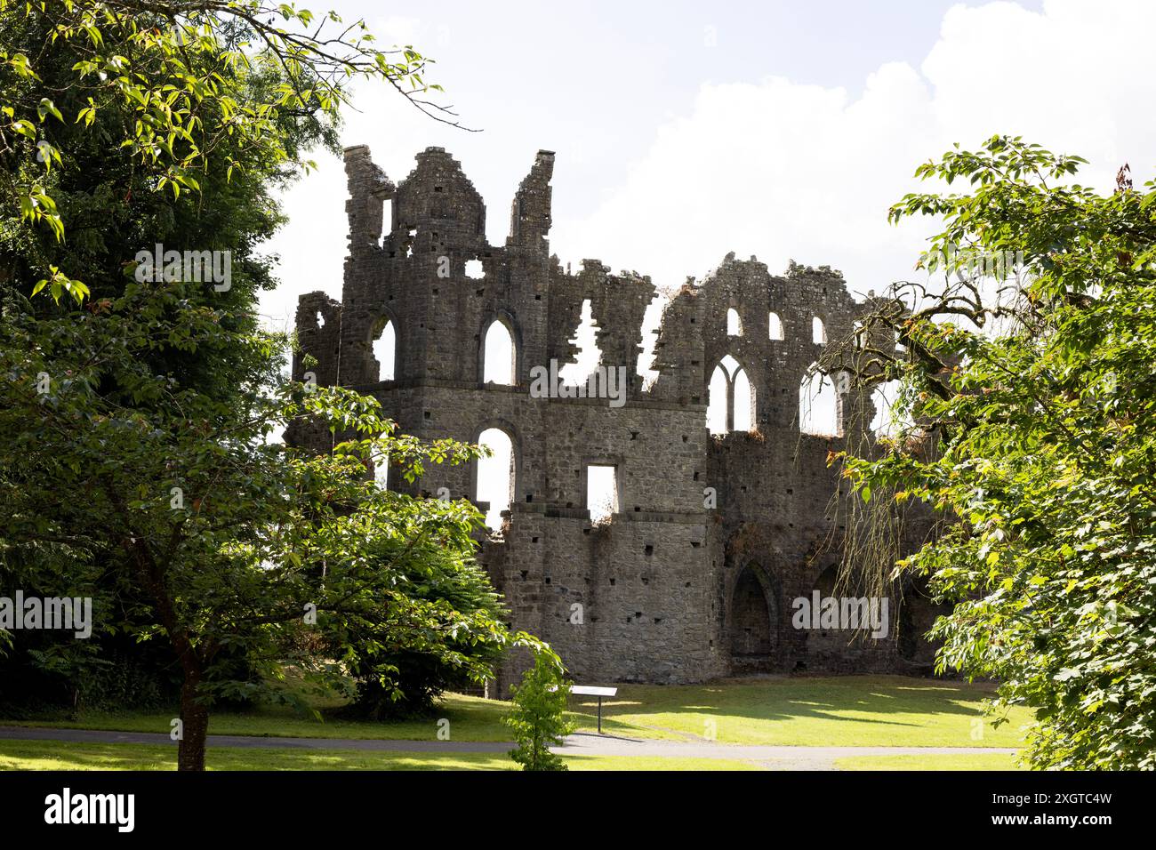 The Jealous Wall at Belvedere House in County Westmeath, Ireland. It is ...