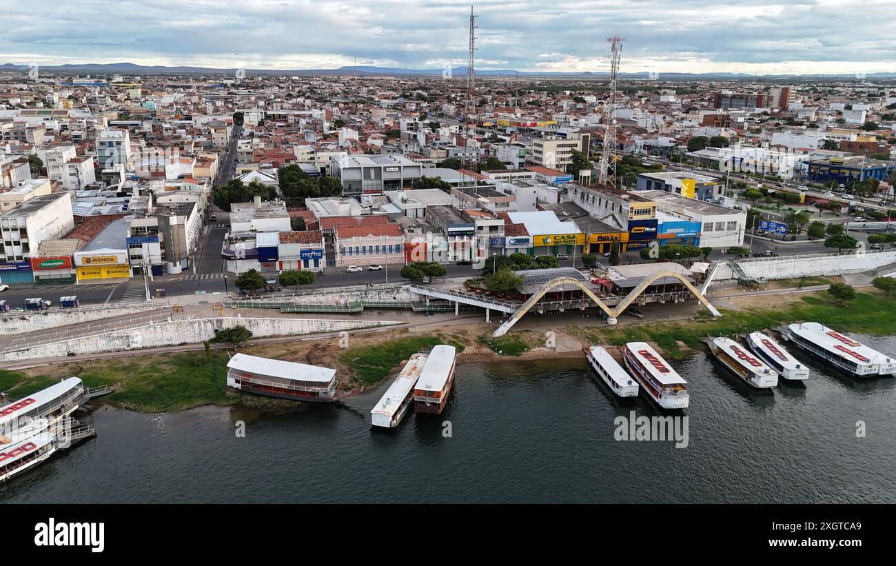 juazeiro, bahia, brazil - july 6, 2024: view of boats on the bank of ...