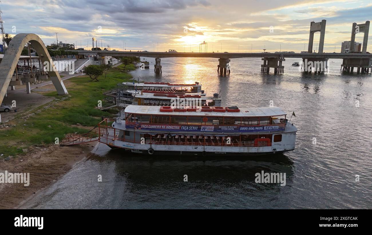 juazeiro, bahia, brazil - july 6, 2024: view of boats on the bank of ...