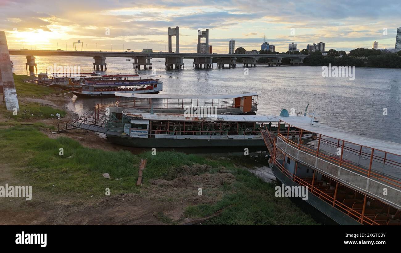 juazeiro, bahia, brazil - july 6, 2024: view of boats on the bank of ...