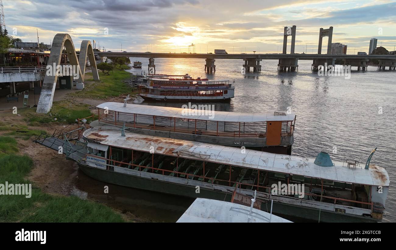 juazeiro, bahia, brazil - july 6, 2024: view of boats on the bank of ...