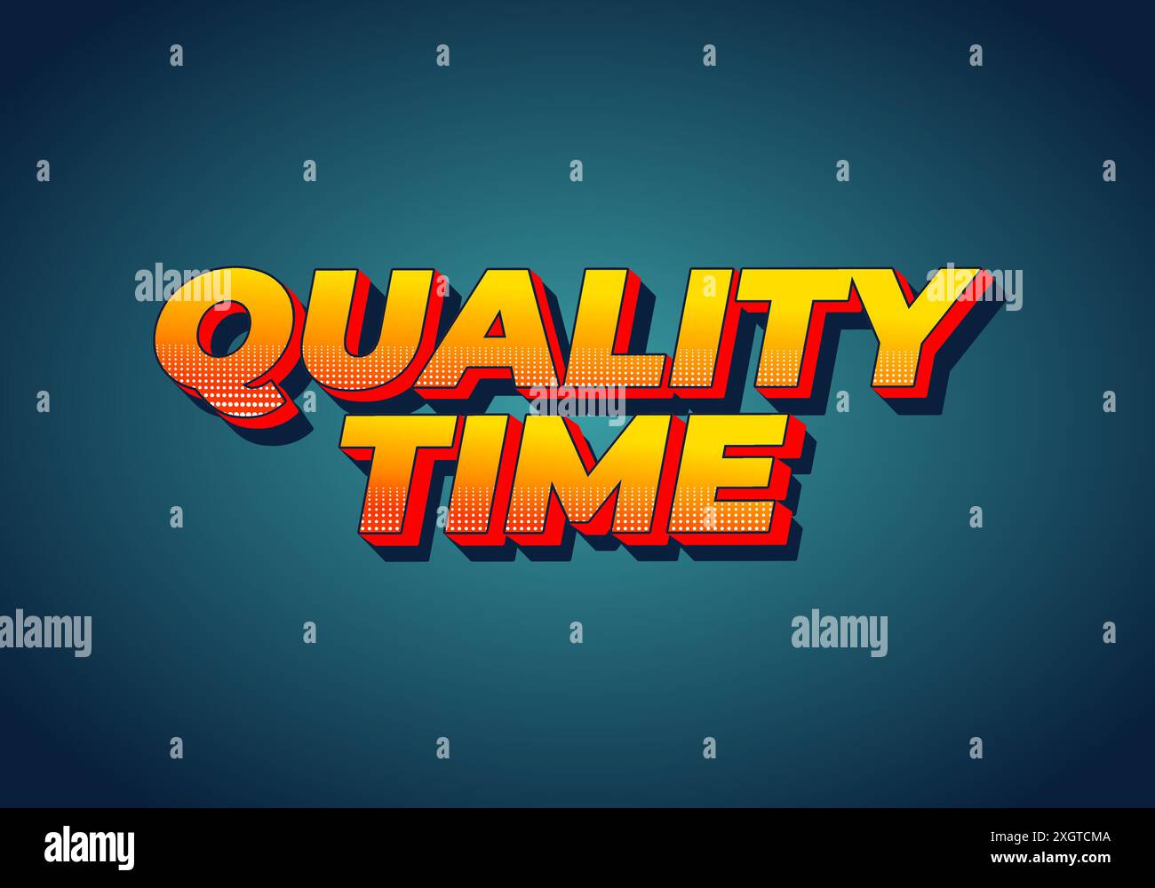 Quality time. Text effect design in 3D style with good colors Stock ...