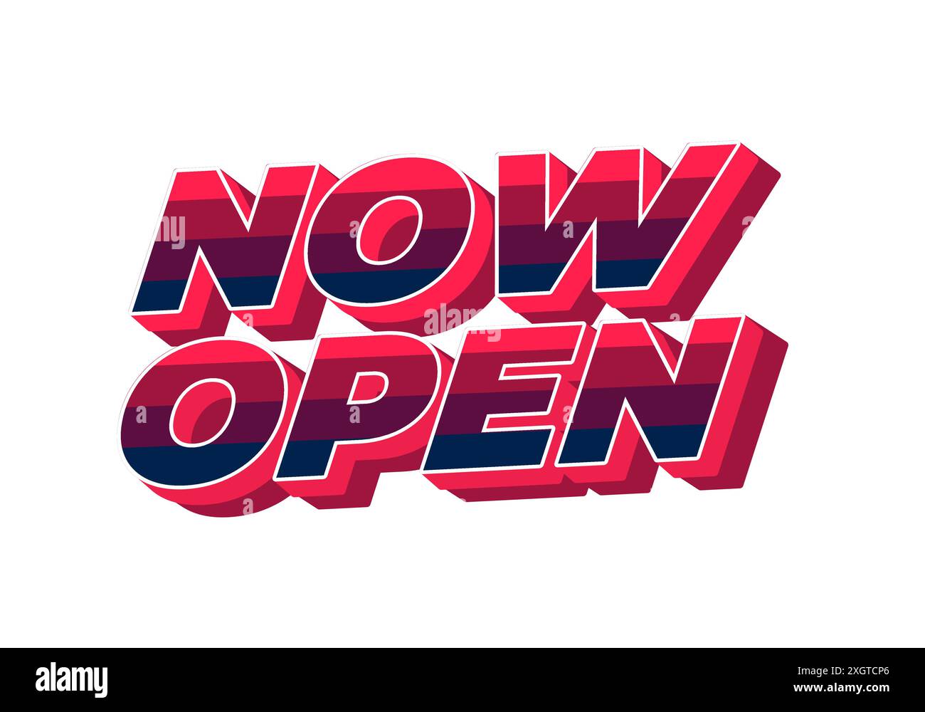 Now open. Text effect design in 3D style with good colors Stock Vector ...