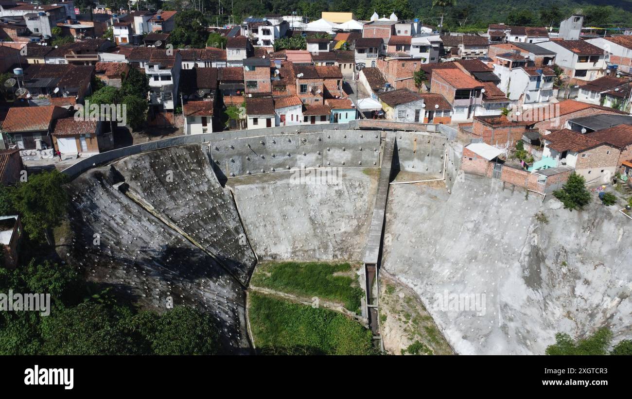 catu, bahia, brazil - june 20, 2024: view of a concrete wall to protect ...