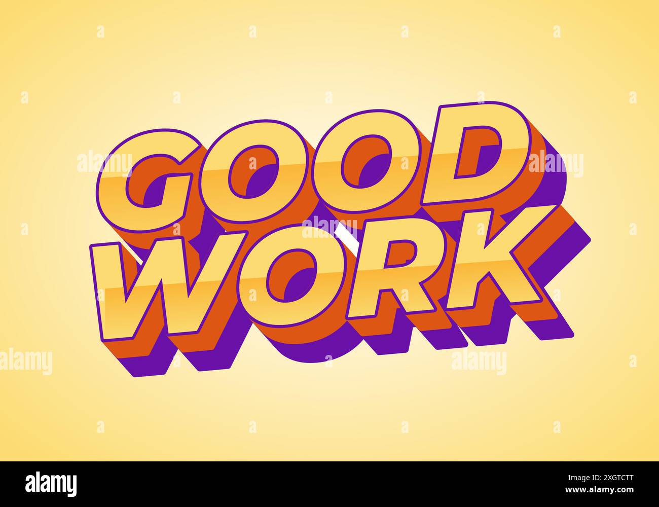 Good work. Text effect design in 3D style with good colors Stock Vector ...