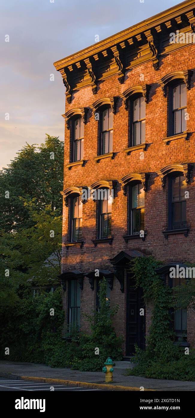 beautiful historic brick buildings in downtown hudson new york at ...