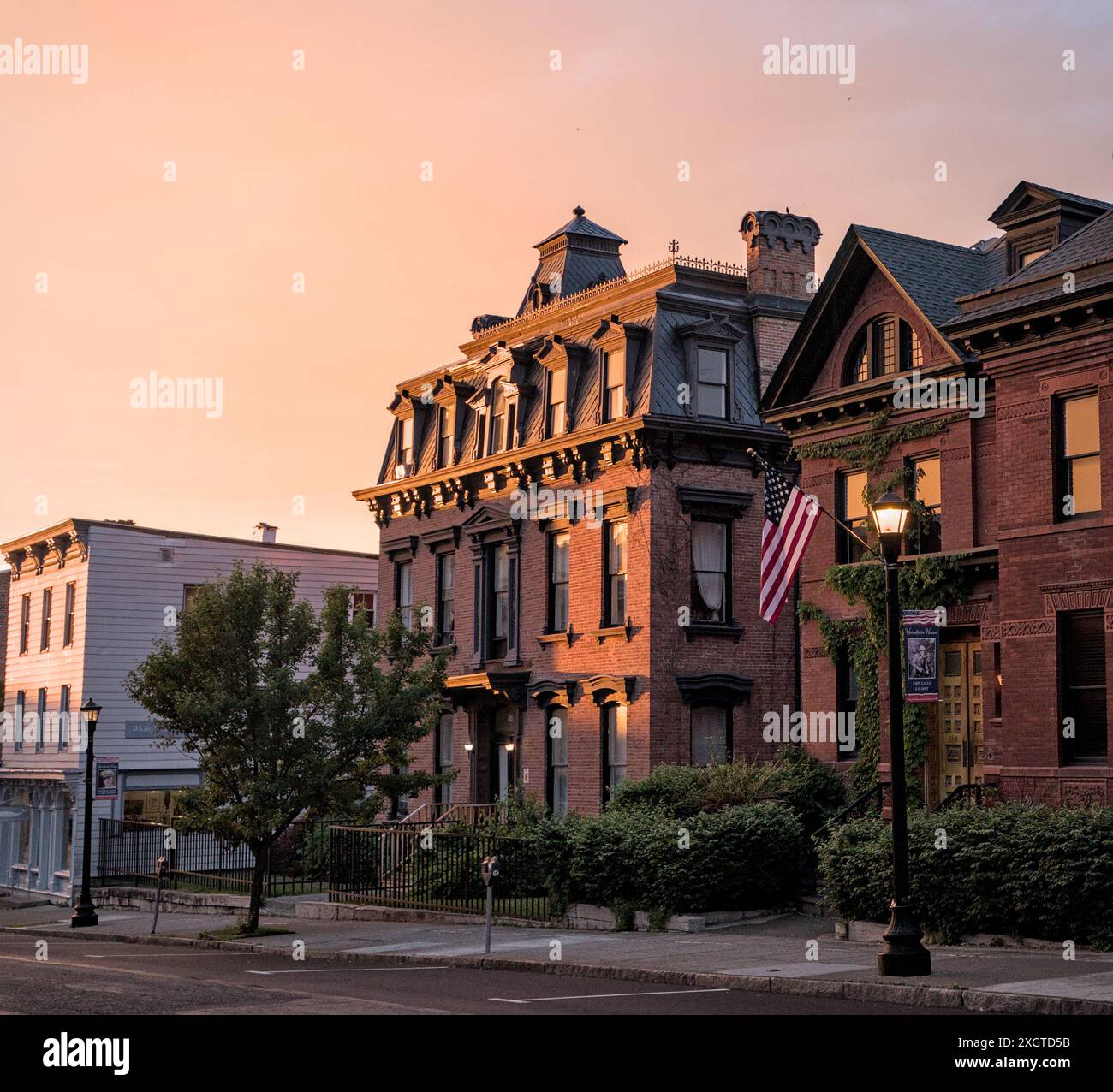 beautiful historic brick buildings in downtown hudson new york at ...