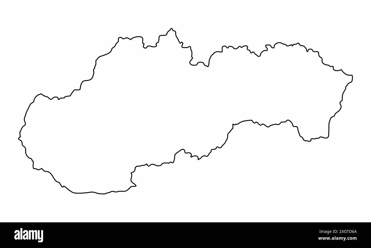 Slovakia outline map isolated on white background Stock Vector Image ...